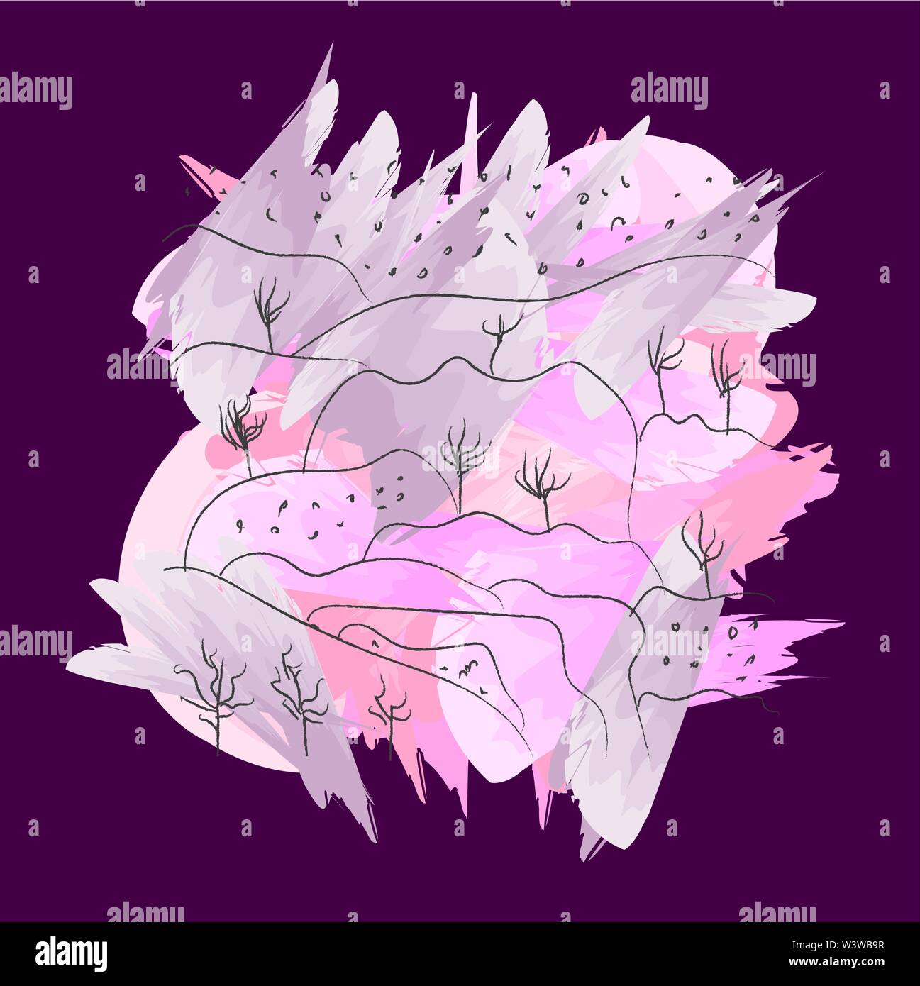 Nature scene, illustration, vector on white background Stock Vector ...