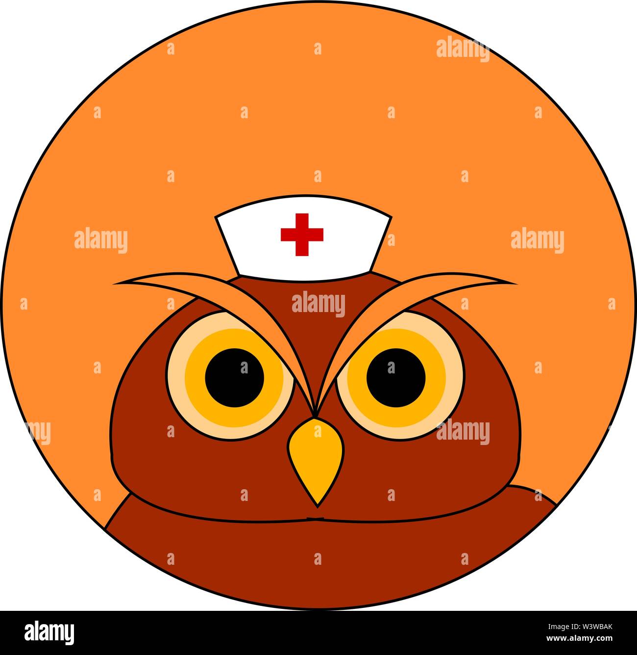 Owl with medical hat, illustration, vector on white background Stock ...