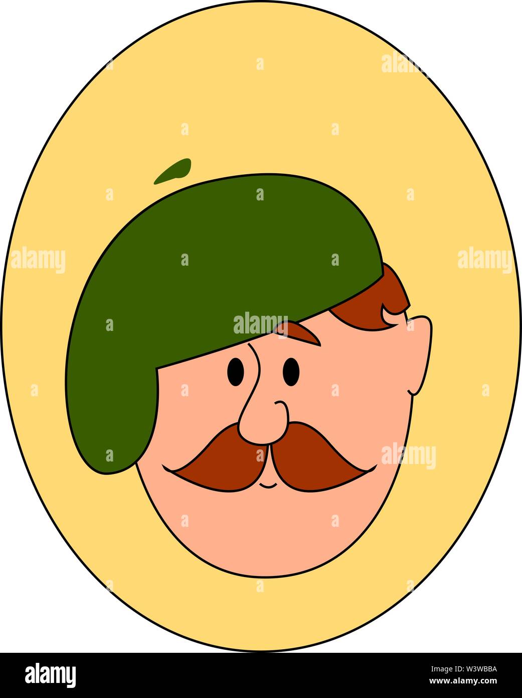Painter with green hat, illustration, vector on white background Stock ...