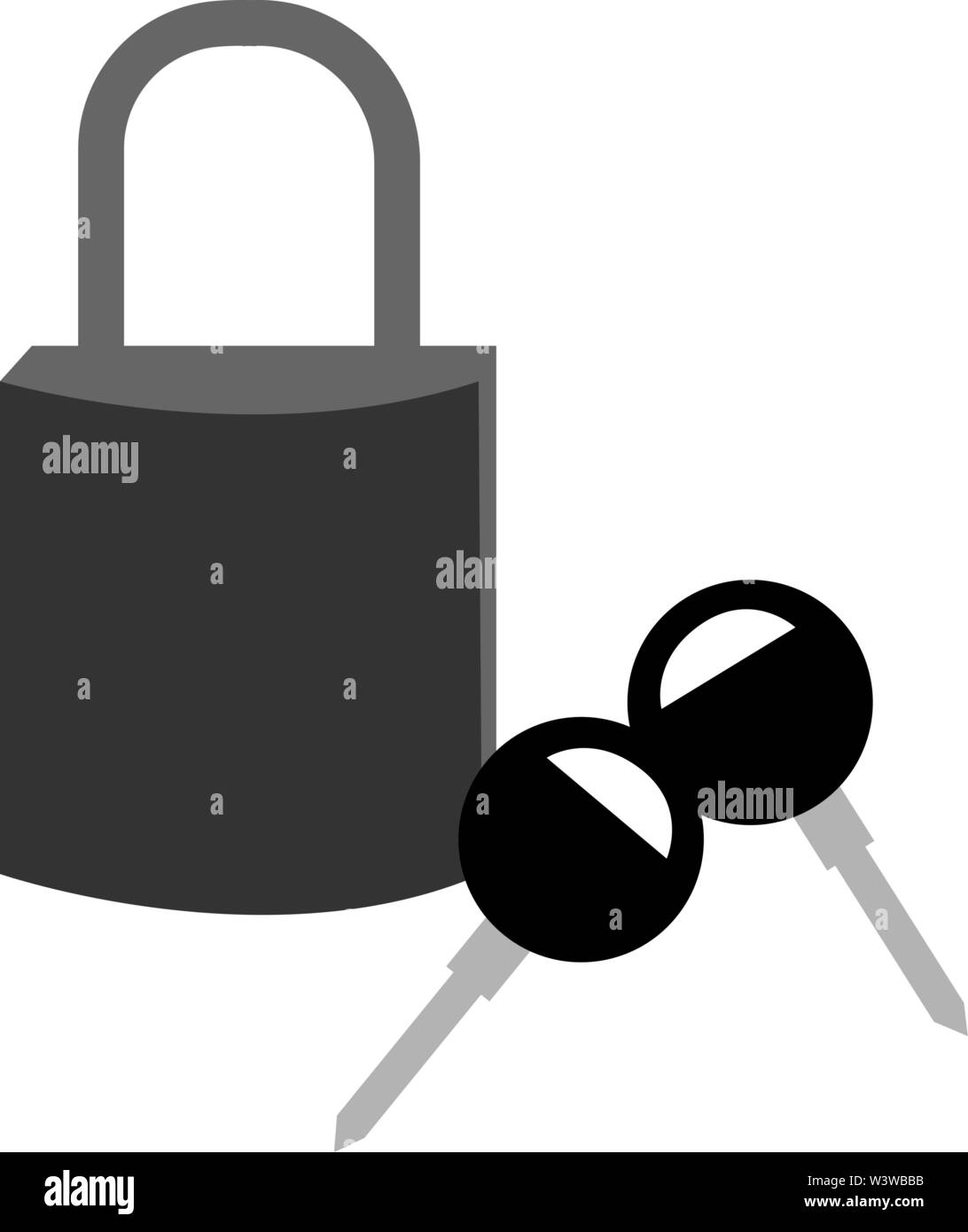 Padlock with keys, illustration, vector on white background Stock ...