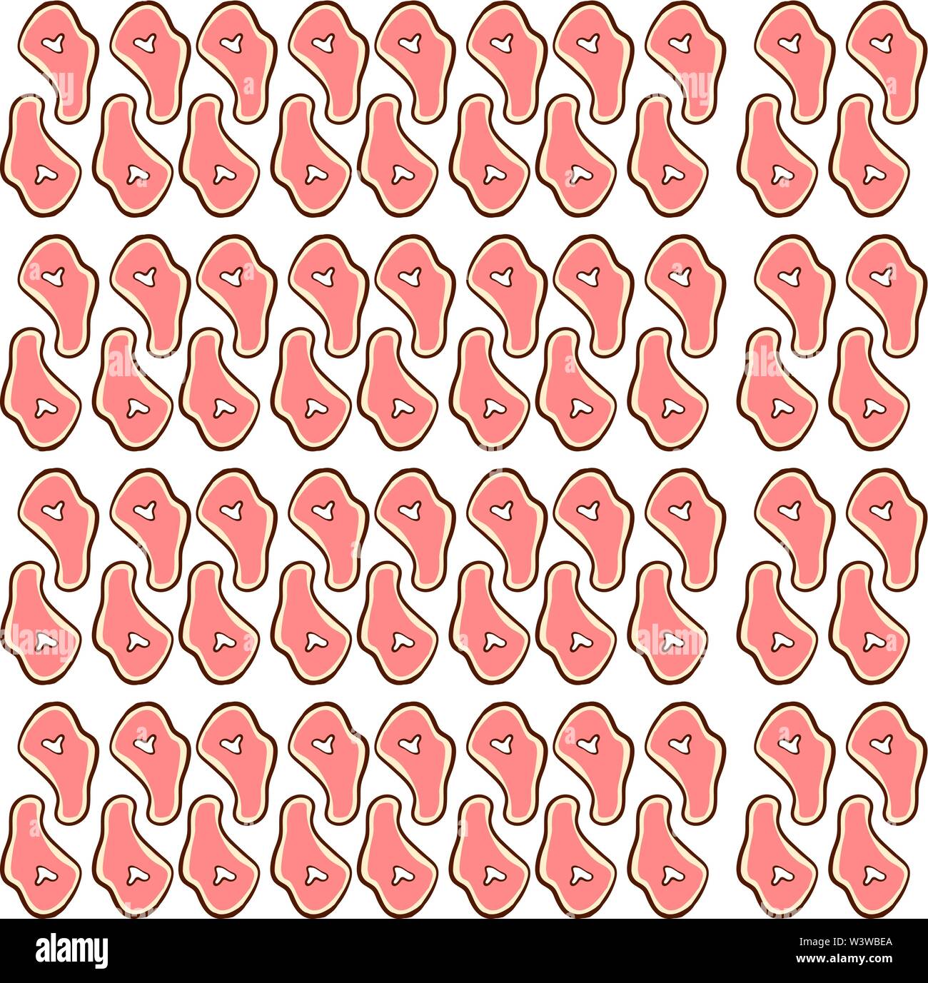 Piece of meat wallpaper, illustration, vector on white background Stock ...