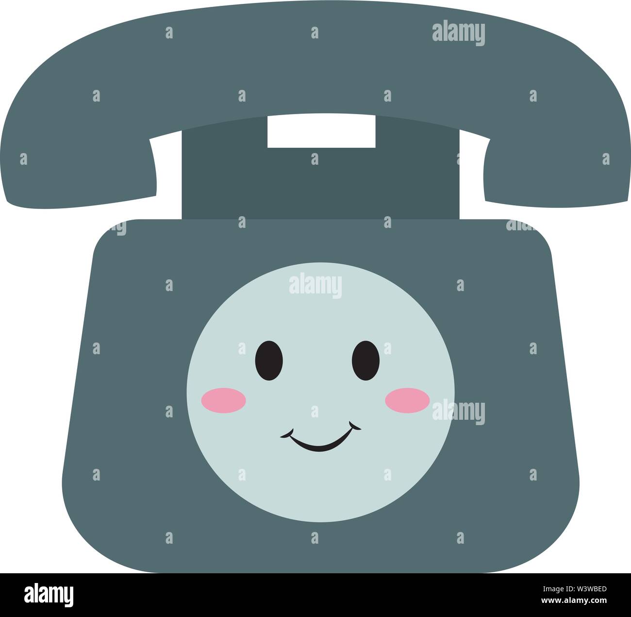 Happy old telephone, illustration, vector on white background Stock ...
