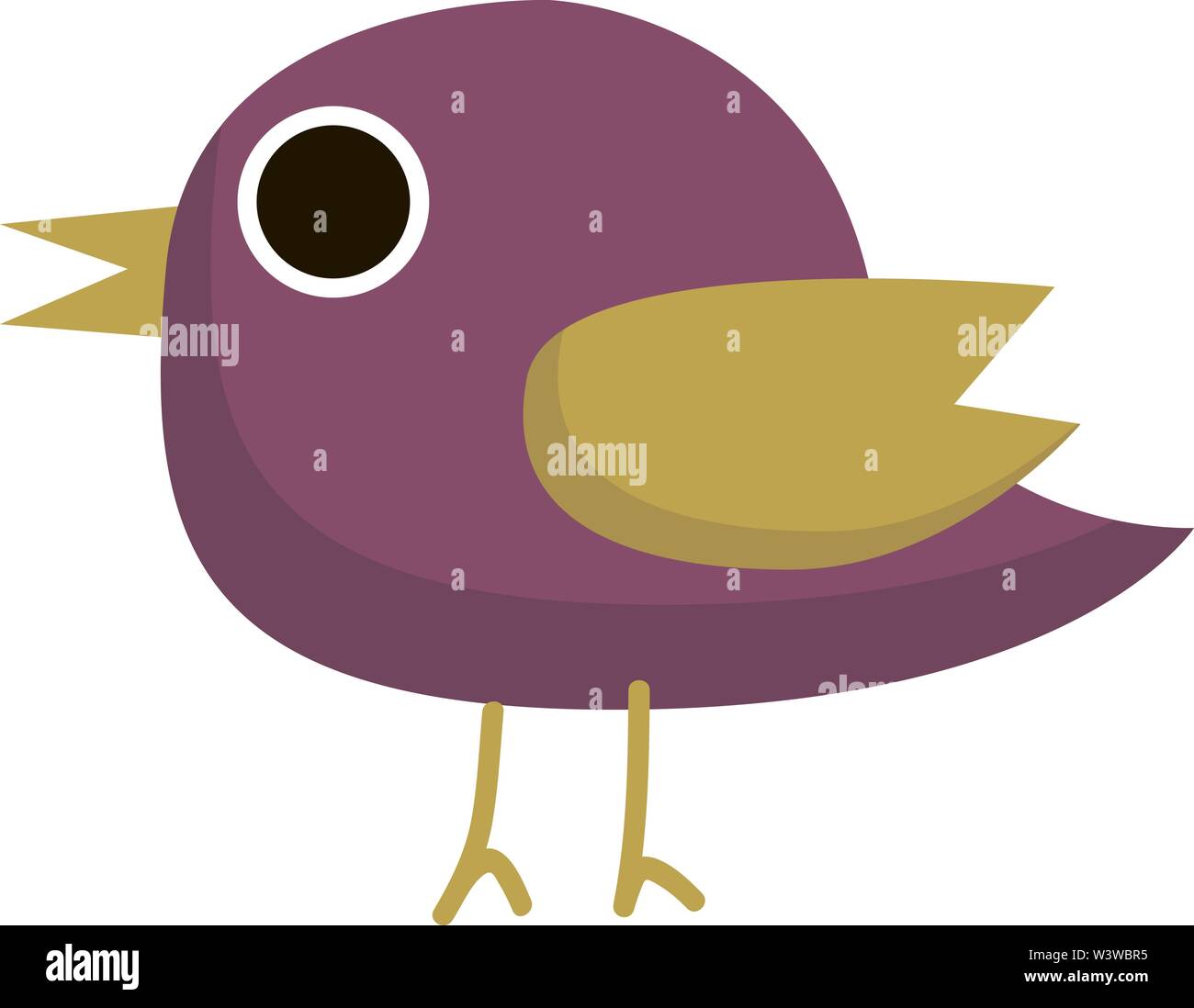 Purple bird, illustration, vector on white background Stock Vector ...