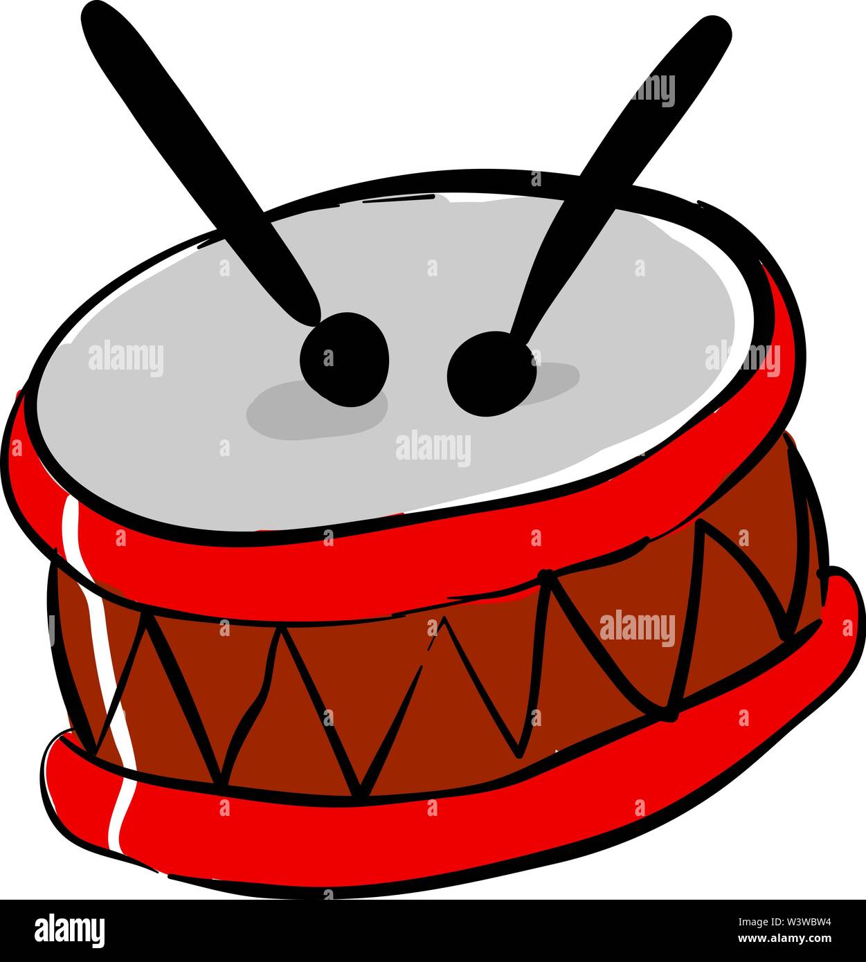 Red drum, illustration, vector on white background Stock Vector Image ...