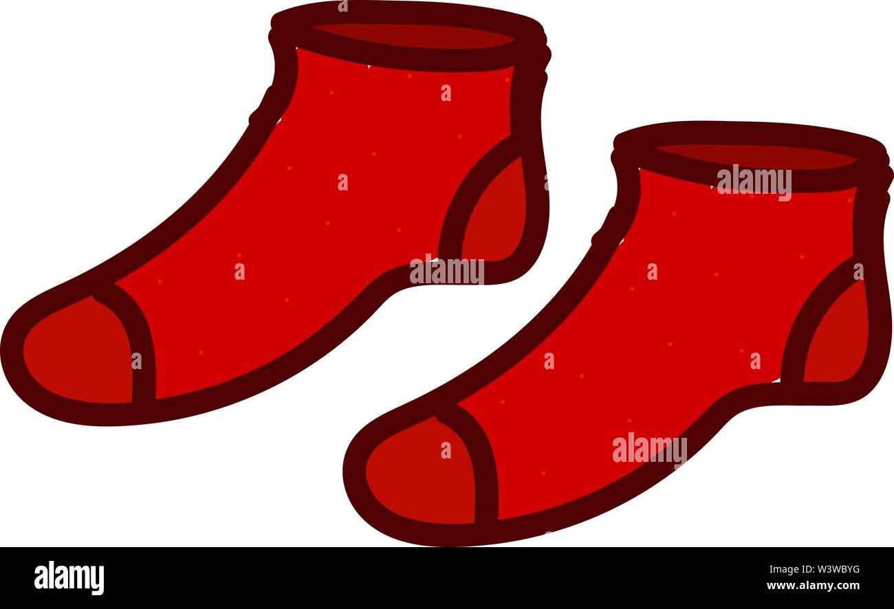 Red socks, illustration, vector on white background Stock Vector Image ...