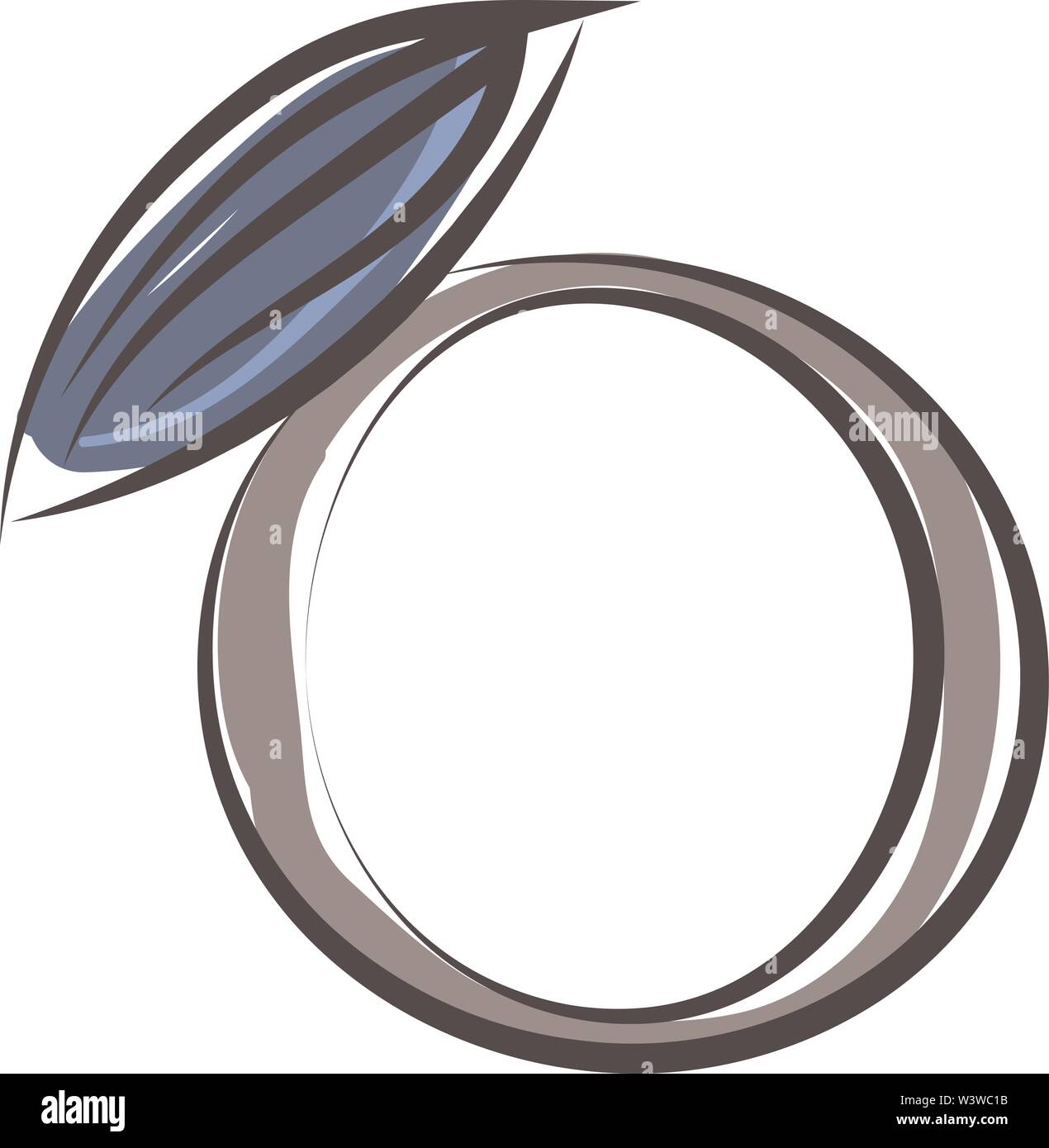 Blue ring, illustration, vector on white background Stock Vector Image ...