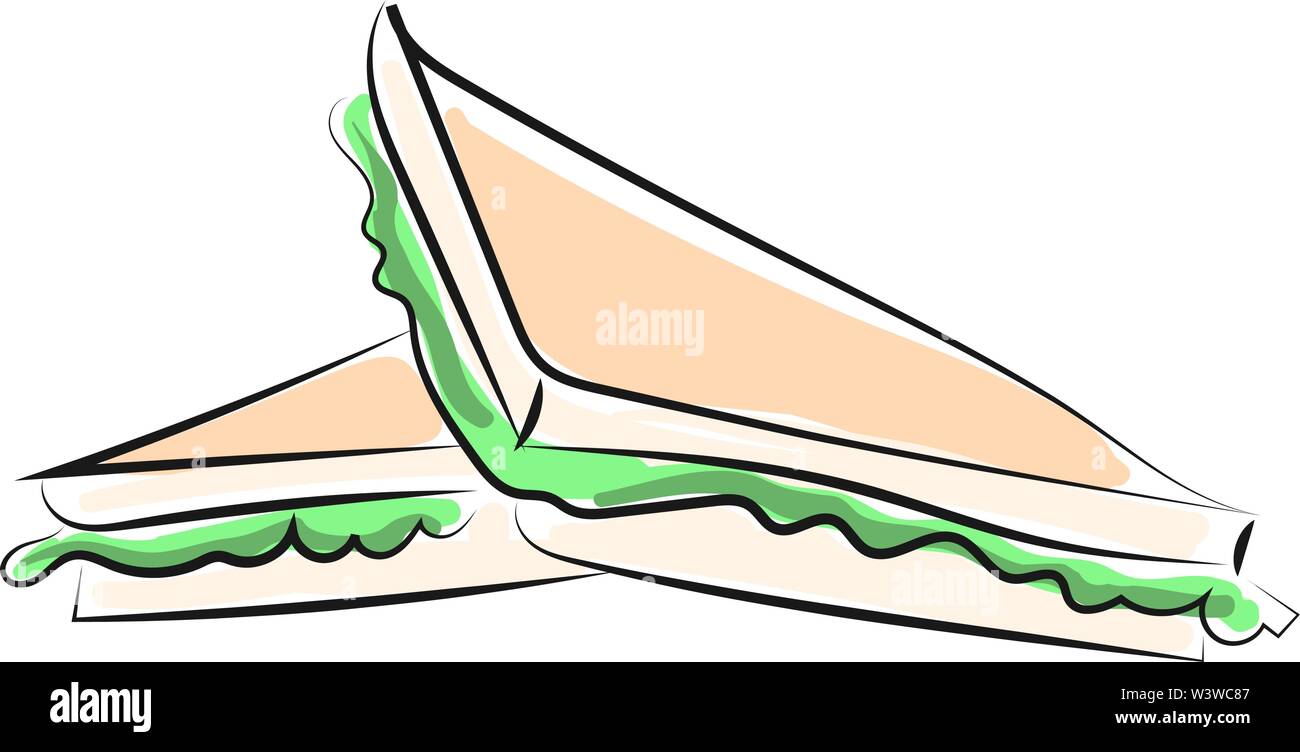 Sandwiches drawing, illustration, vector on white background Stock ...
