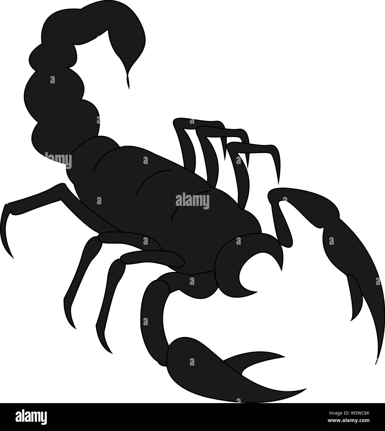 Black scorpion, illustration, vector on white background Stock Vector ...