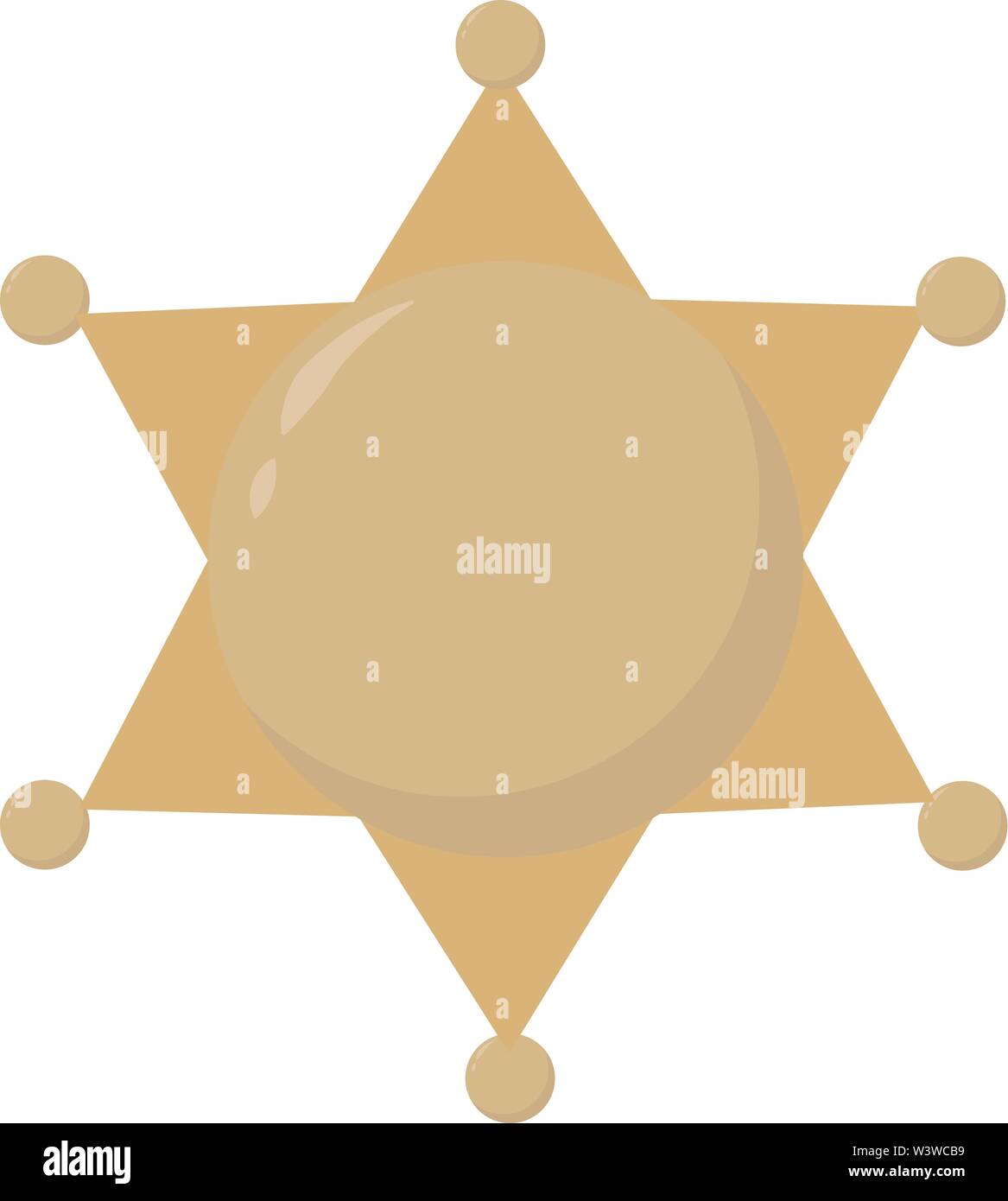 Sheriff star, illustration, vector on white background Stock Vector ...