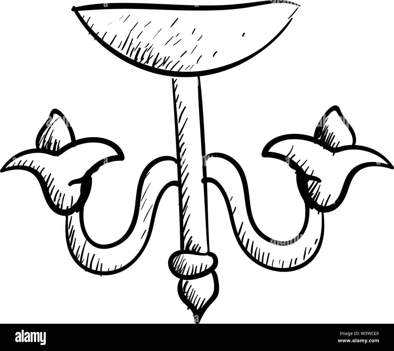 Chandelier drawing, illustration, vector on white background Stock ...
