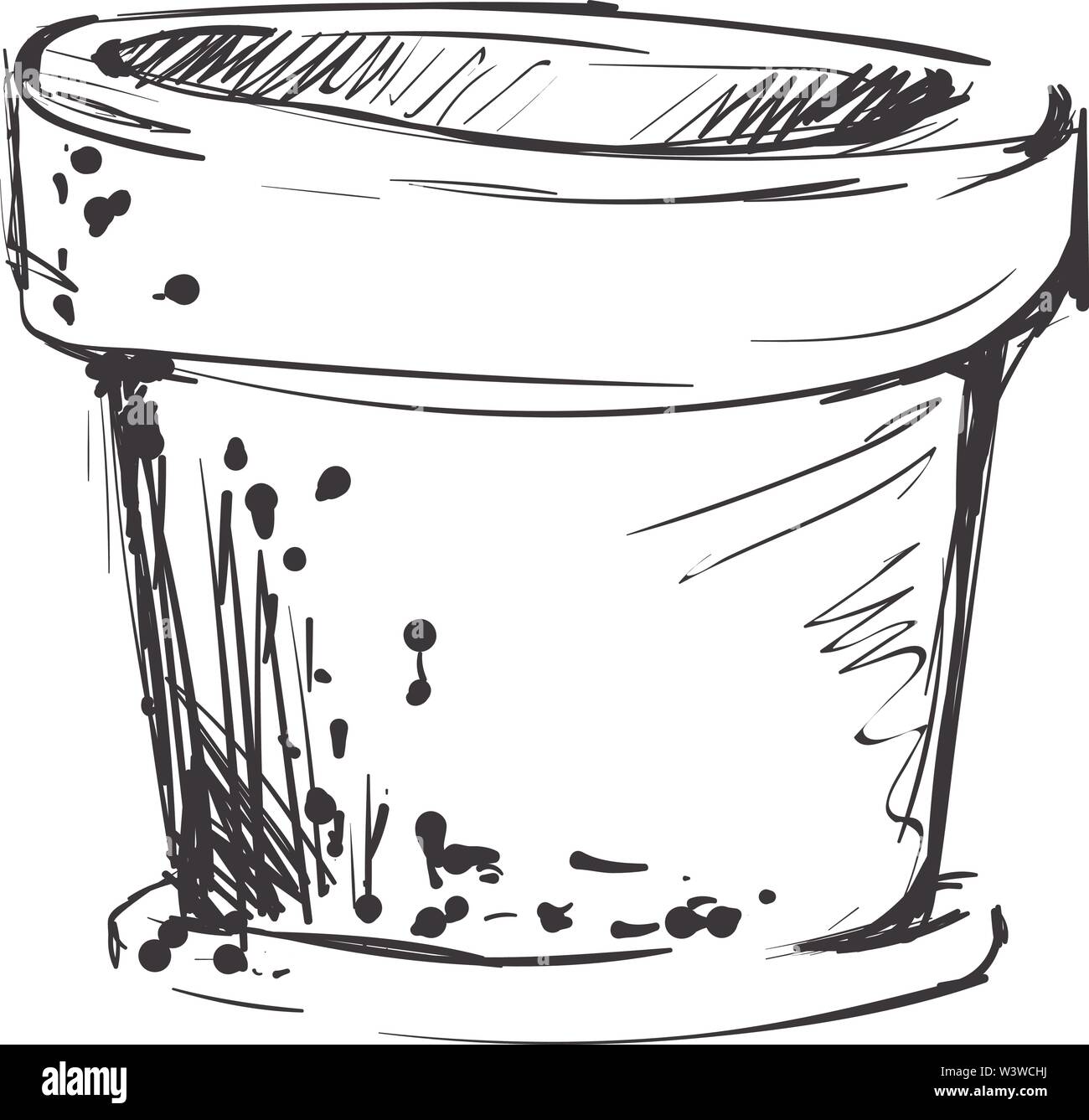 Pot drawing, illustration, vector on white background Stock Vector ...