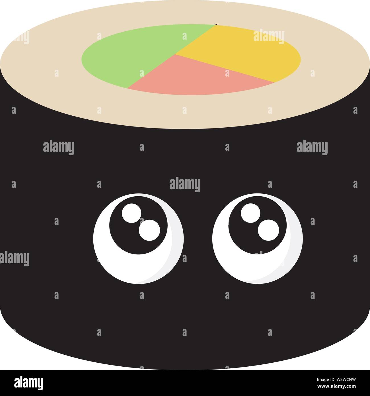 Sushi with cute eyes, illustration, vector on white background Stock ...