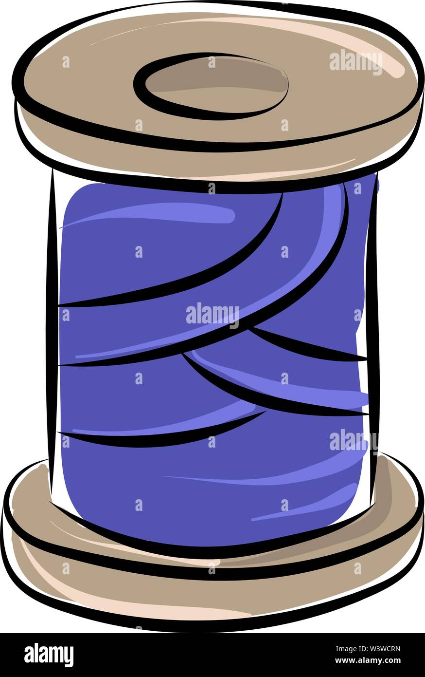 Purple thread, illustration, vector on white background Stock Vector ...