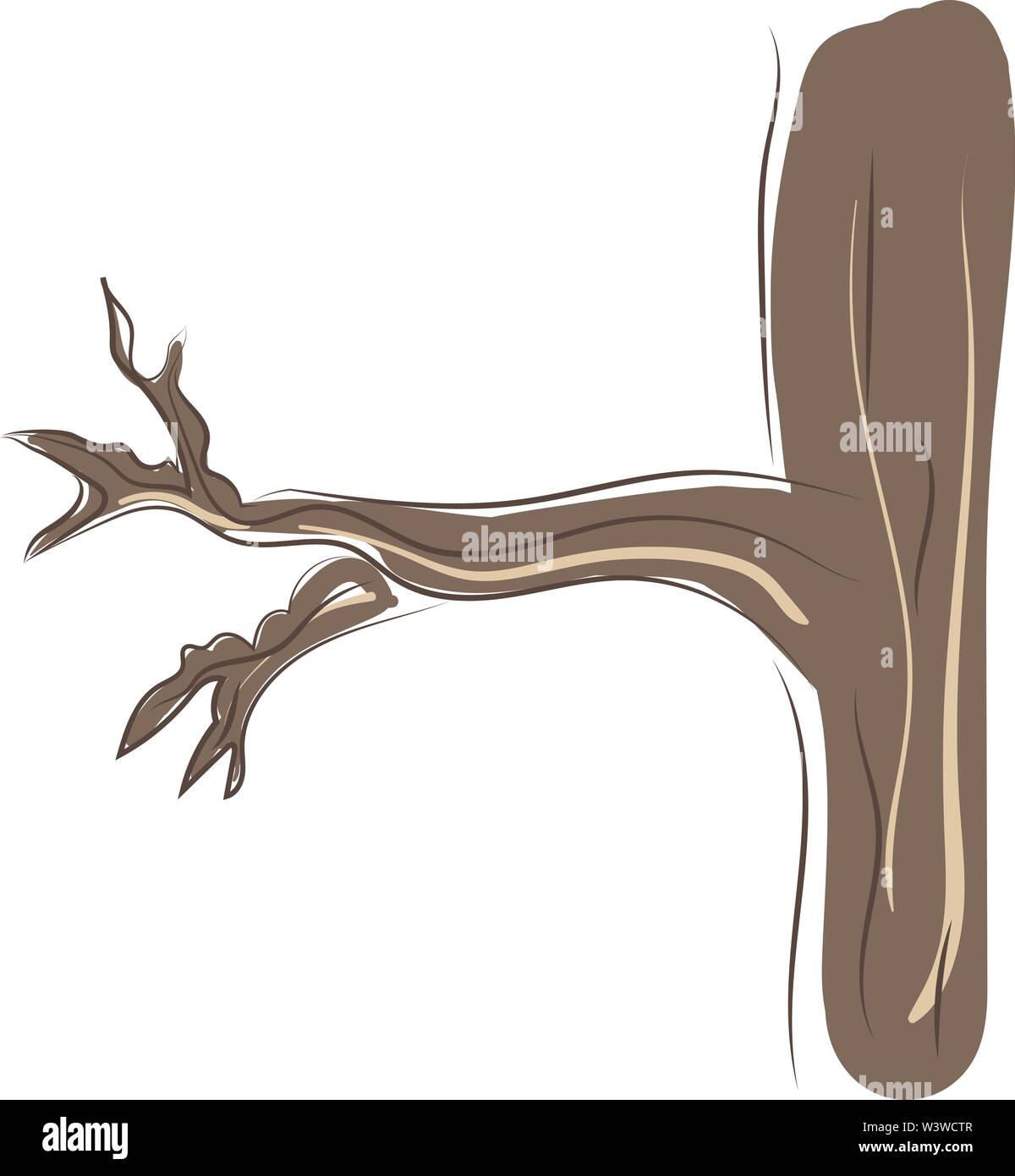 Tree branch, illustration, vector on white background Stock Vector ...