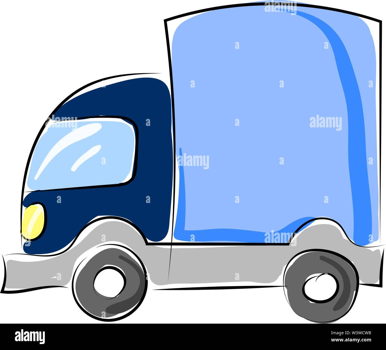 Blue truck, illustration, vector on white background Stock Vector Image ...