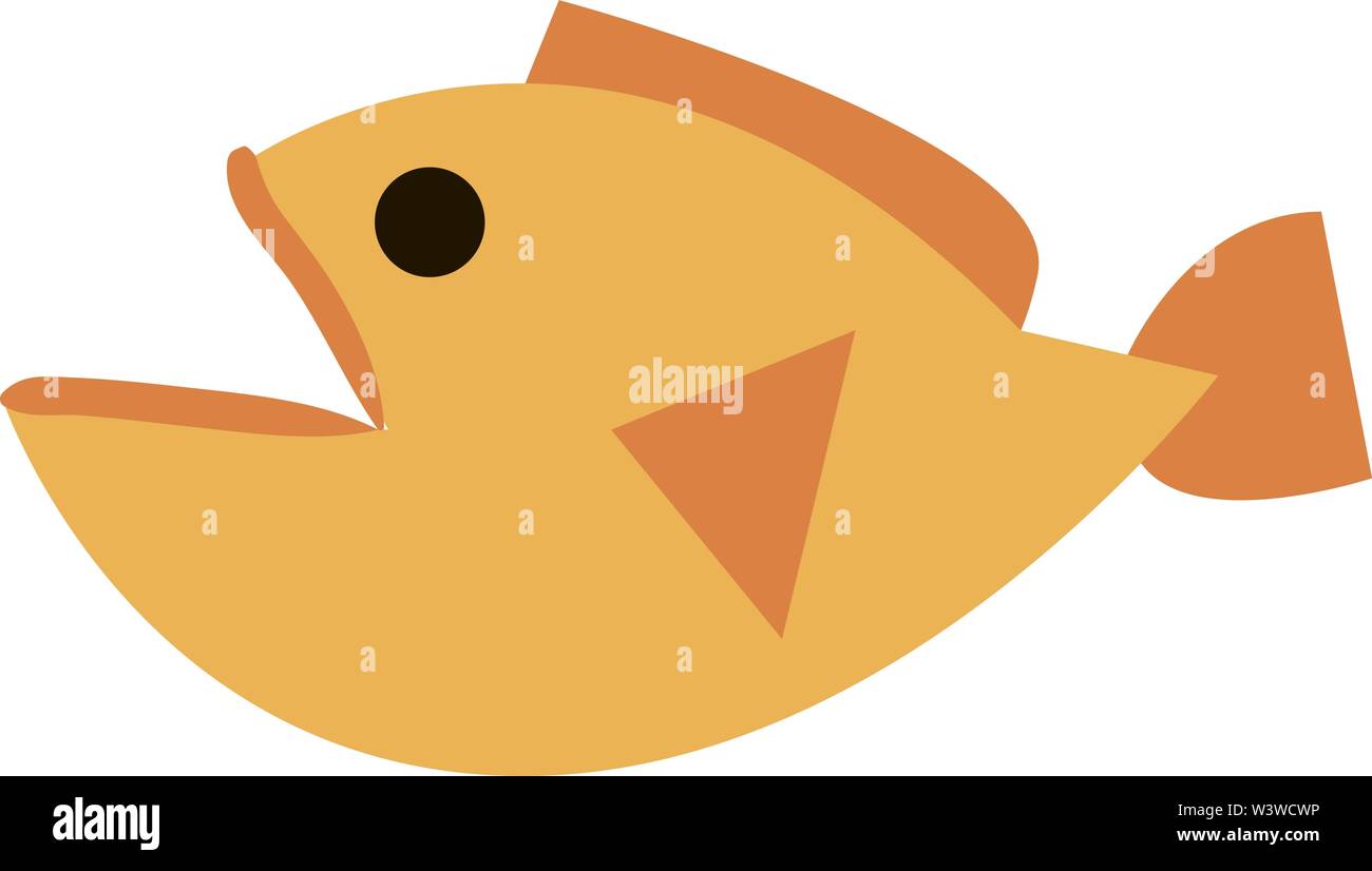 Yellow ugly fish, illustration, vector on white background Stock Vector ...
