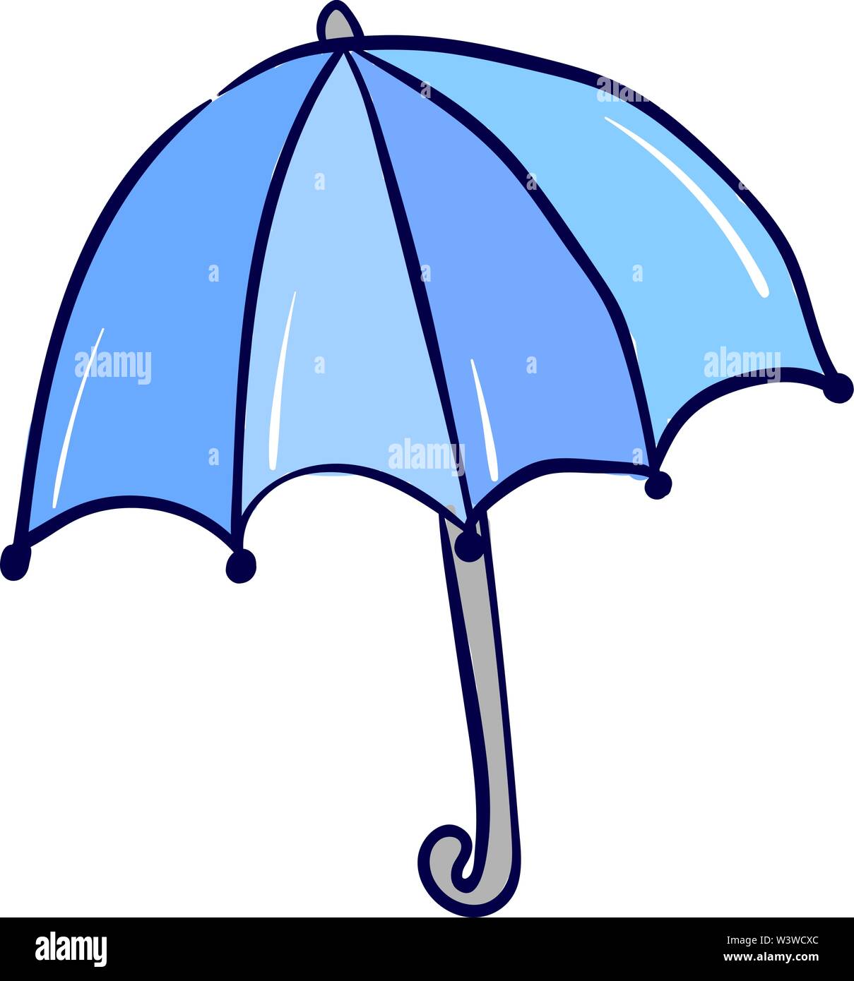 Blue umbrella, illustration, vector on white background Stock Vector ...