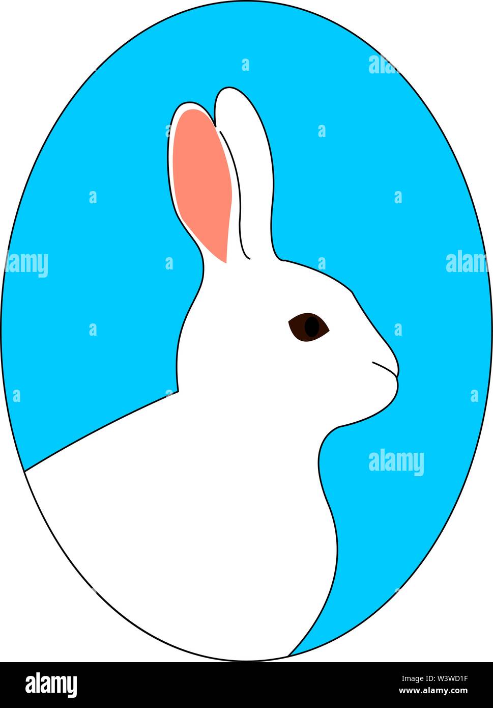 White rabbit, illustration, vector on white background Stock Vector ...