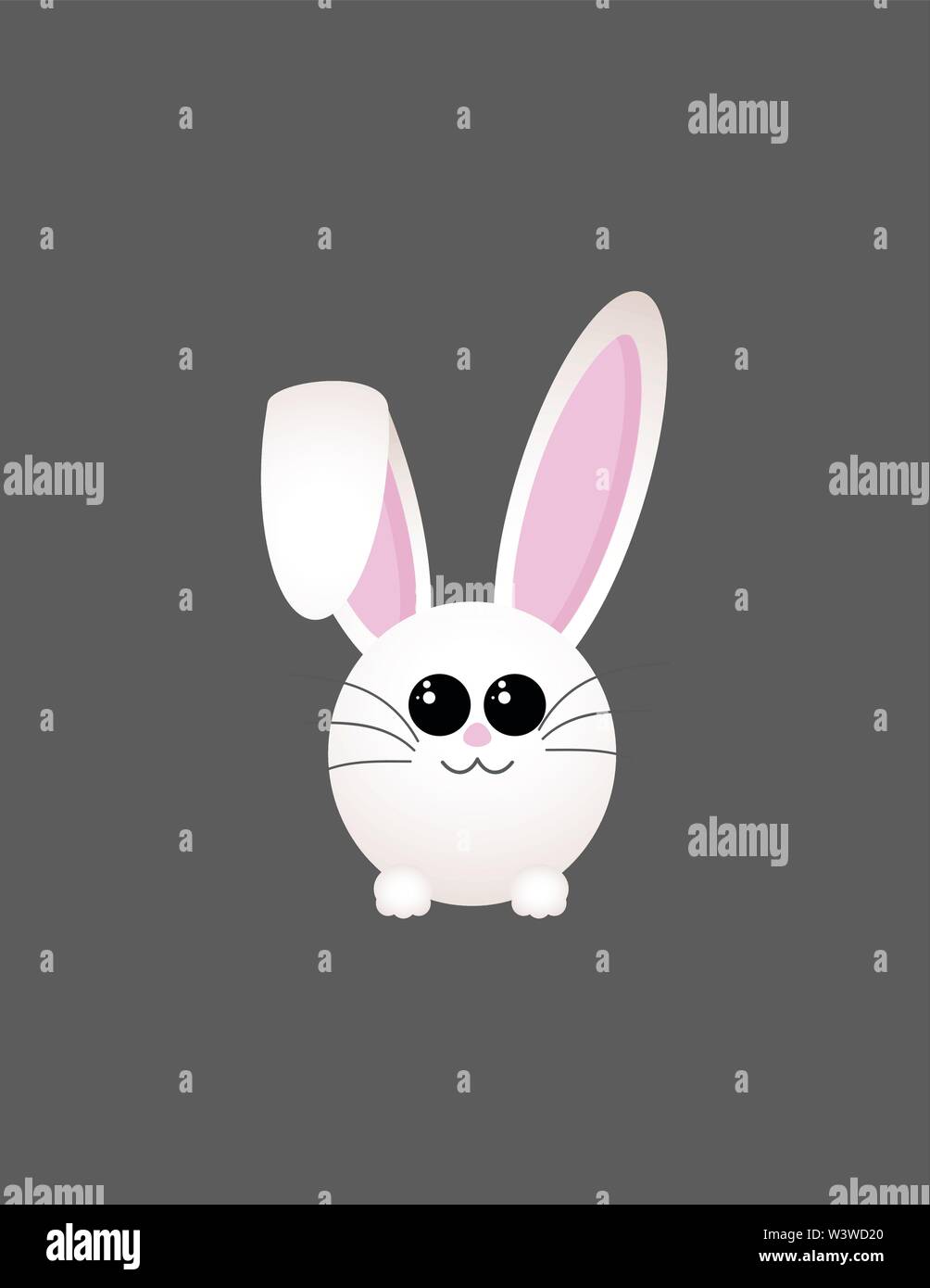 White cute bunny, illustration, vector on white background Stock Vector ...
