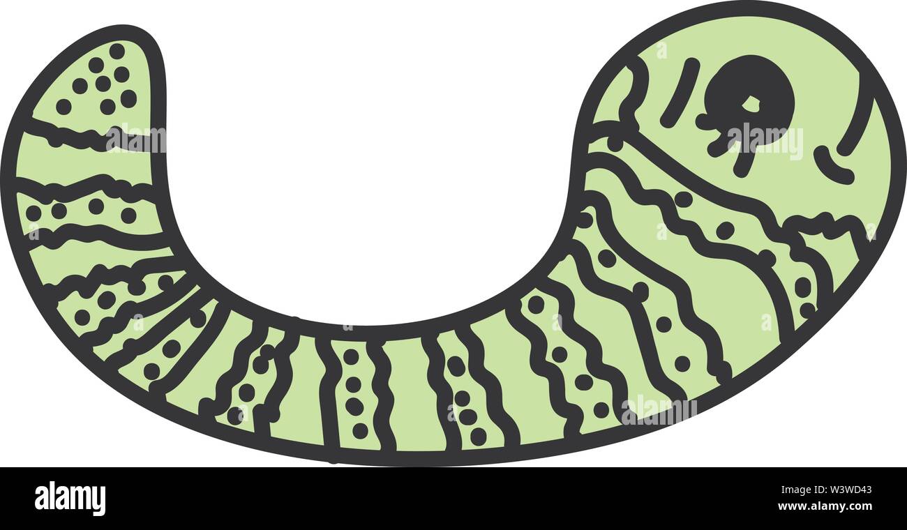 Green worm, illustration, vector on white background Stock Vector Image ...
