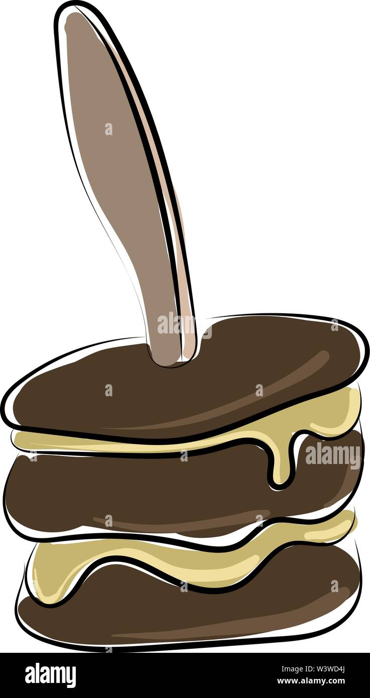 Yummy cake, illustration, vector on white background Stock Vector Image ...