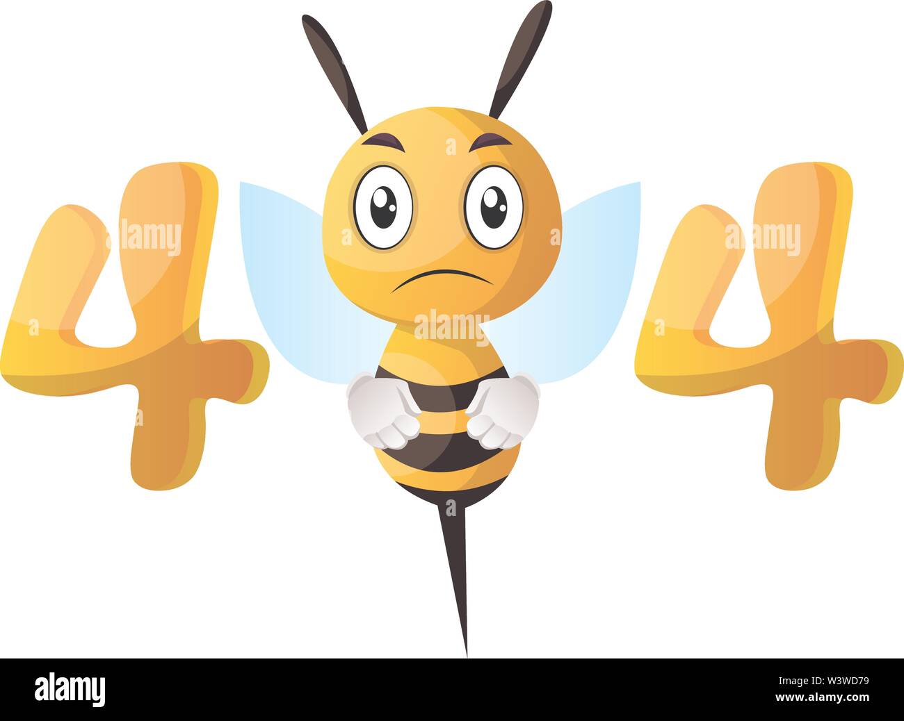 Yellow sad bee , illustration, vector on white background Stock Vector ...