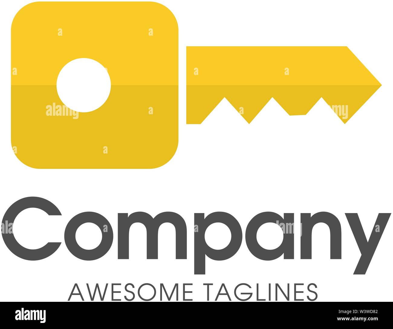 creative square key logo with modern gold color vector Stock Vector ...