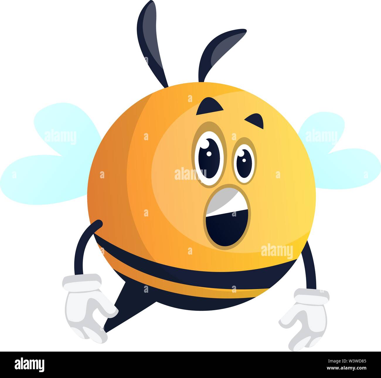 Surprised bee, illustration, vector on white background Stock Vector ...