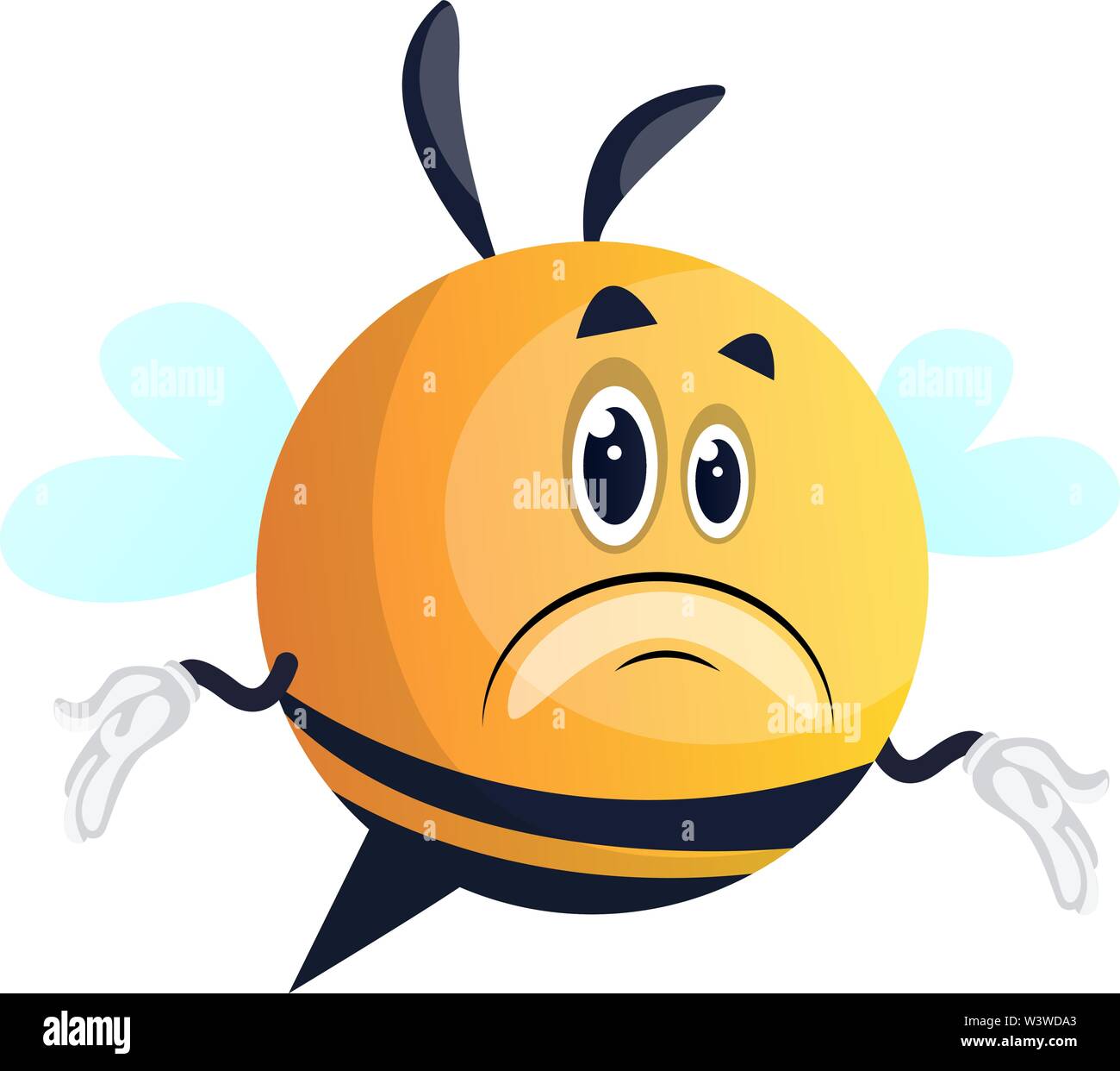 Confused bee, illustration, vector on white background Stock Vector ...