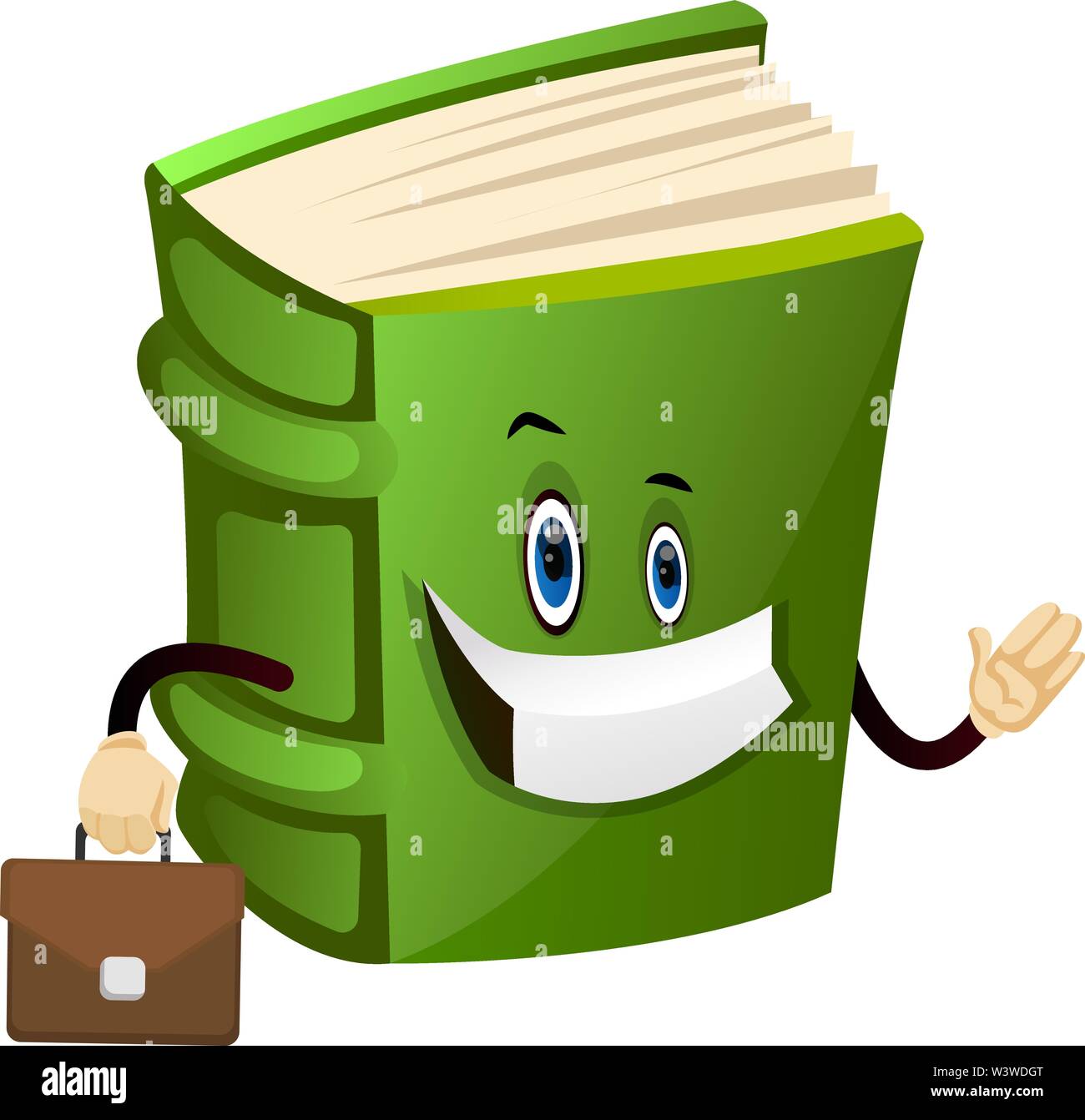 Cartoon book character is saying hello, illustration, vector on white ...