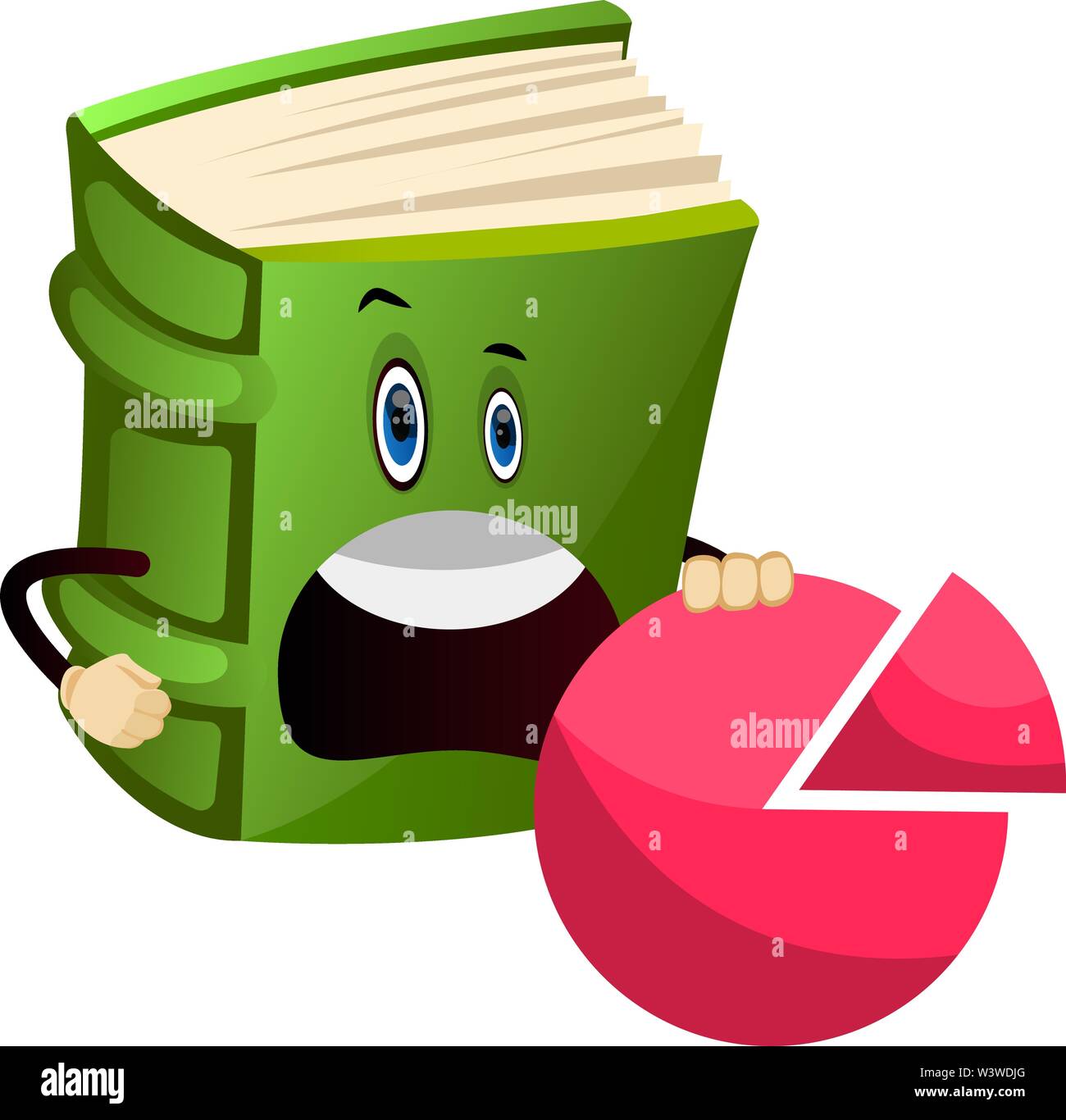 Cartoon book characteris holding success sign diagram, illustration ...