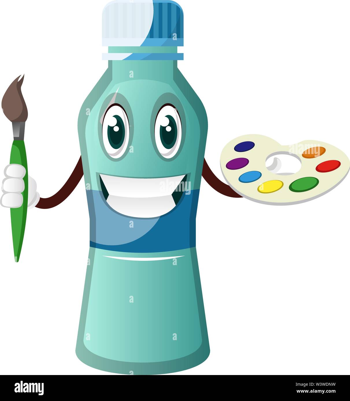 Bottle is painting, illustration, vector on white background Stock ...