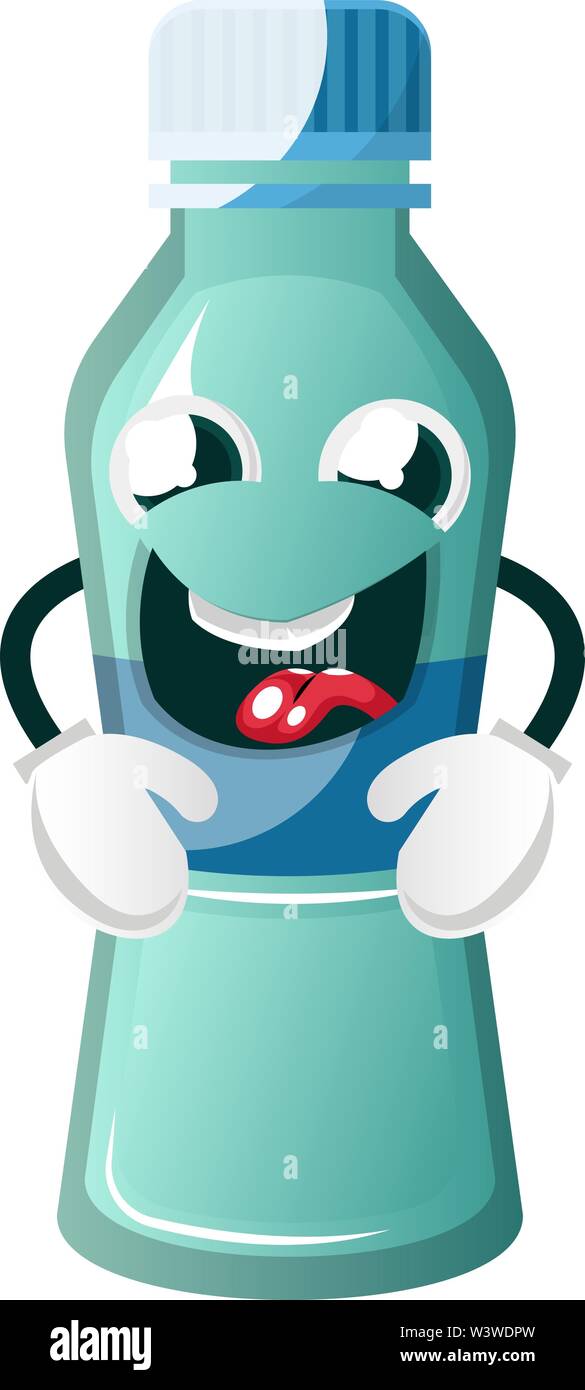 Bottle is laughing, illustration, vector on white background Stock ...