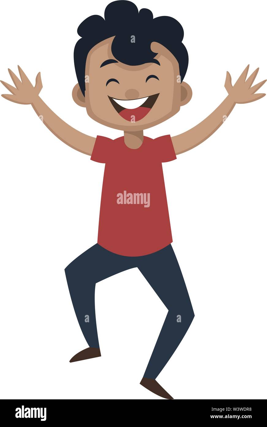 Boy is feeling happy, illustration, vector on white background Stock ...