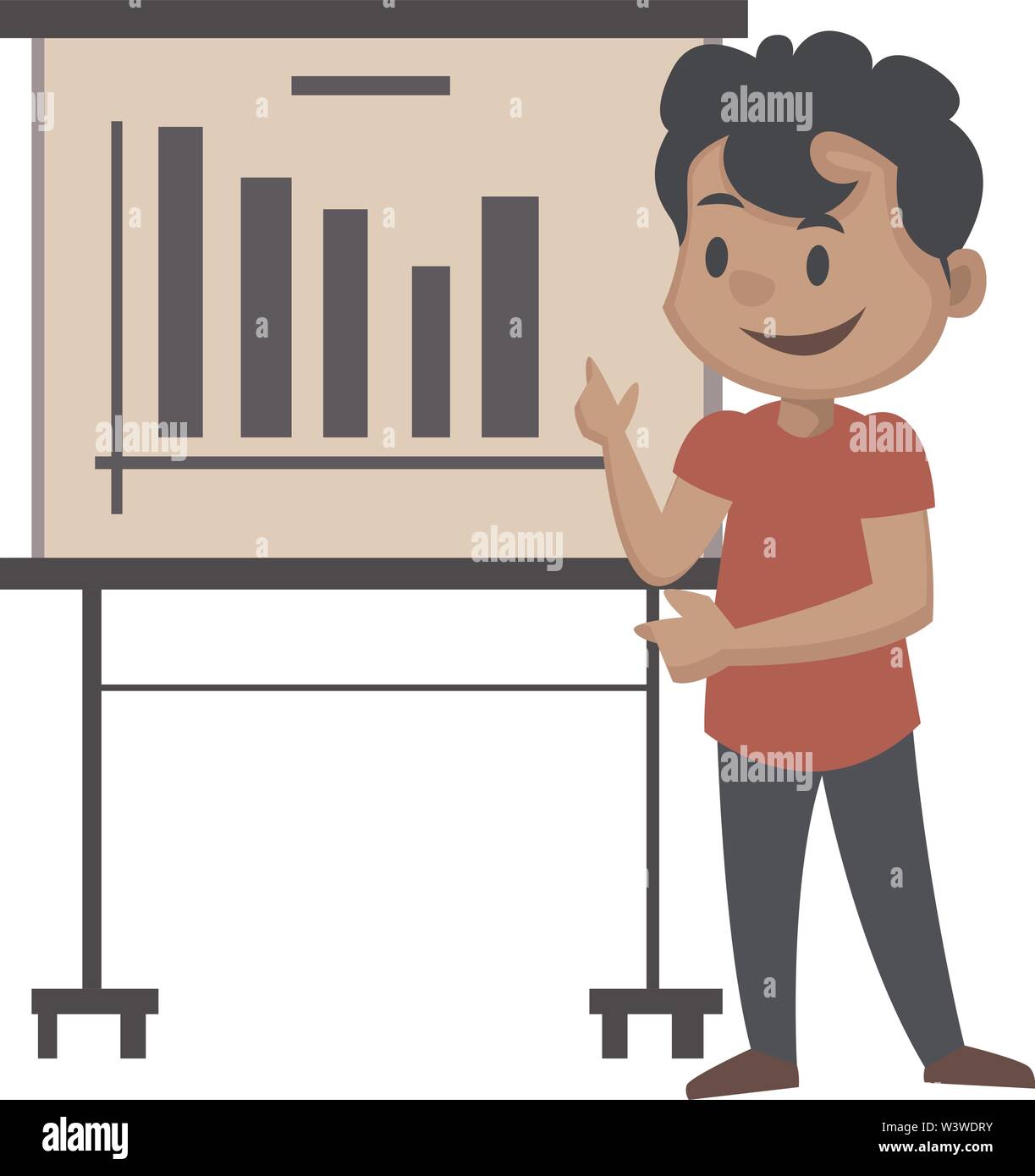 Boy is holding a lecture, illustration, vector on white background ...