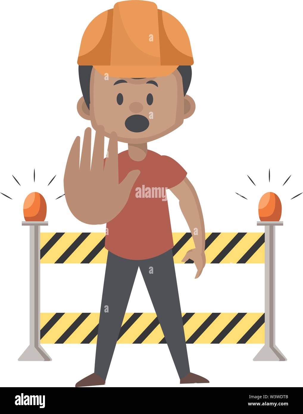 Construction holding stop sign on hi-res stock photography and images ...