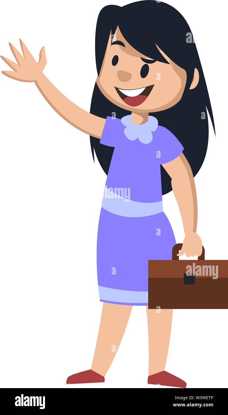 Woman yellow suitcase travel Cut Out Stock Images & Pictures - Alamy