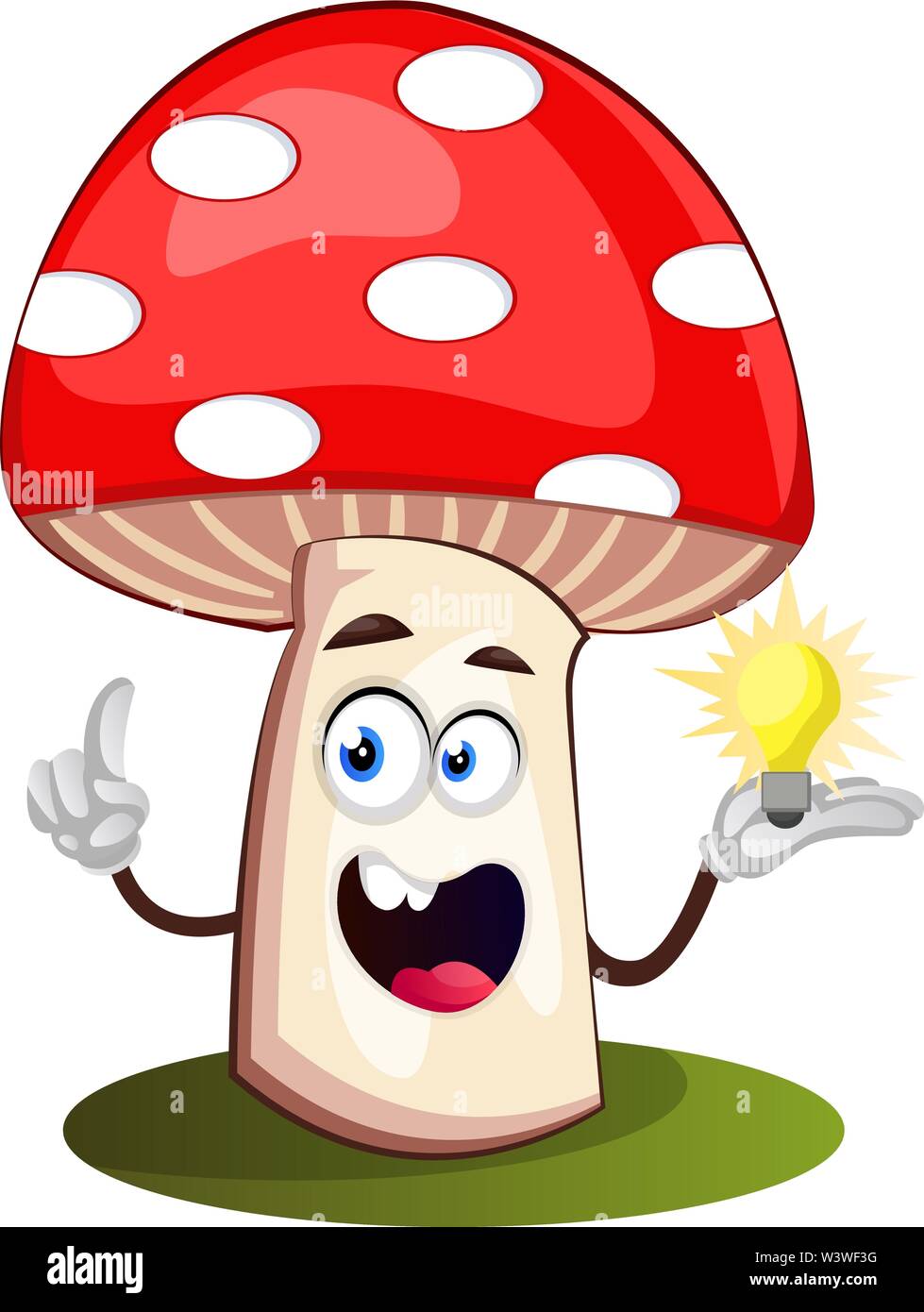 Mushroom with lighting bulb, illustration, vector on white background ...