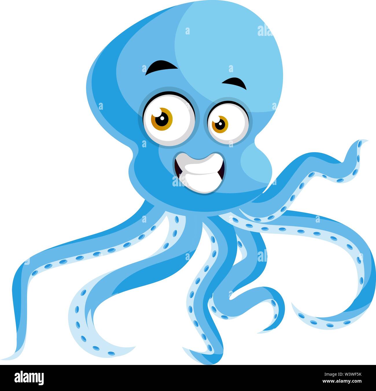 Happy octopus, illustration, vector on white background Stock Vector ...
