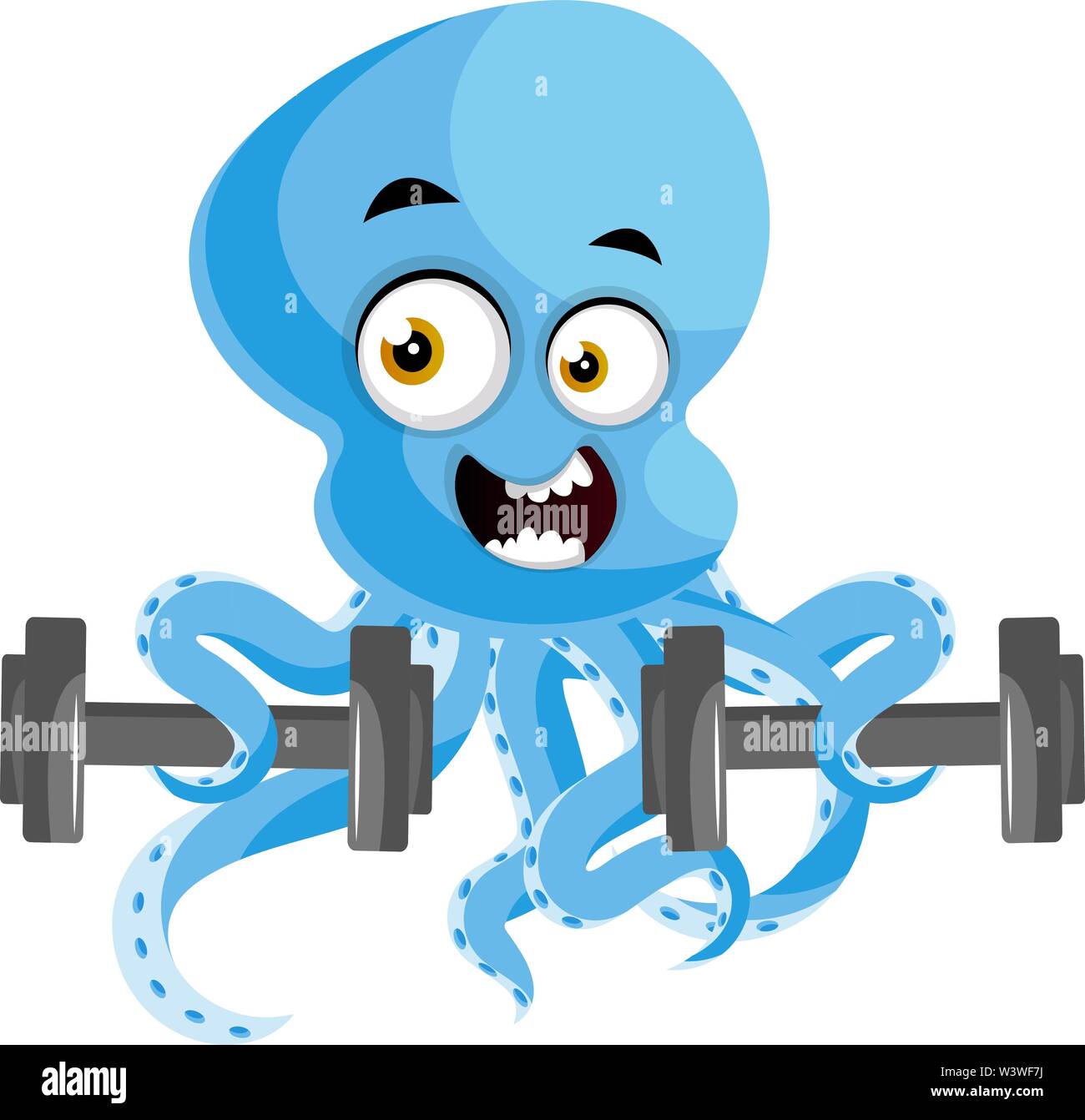Funny barbell on white Stock Vector Images - Alamy