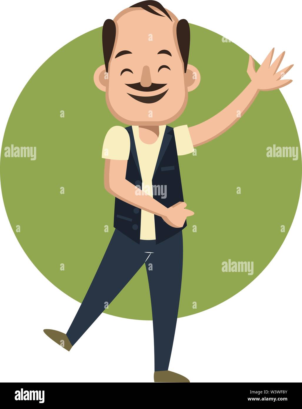Happy man waving hand cartoon Cut Out Stock Images & Pictures - Alamy