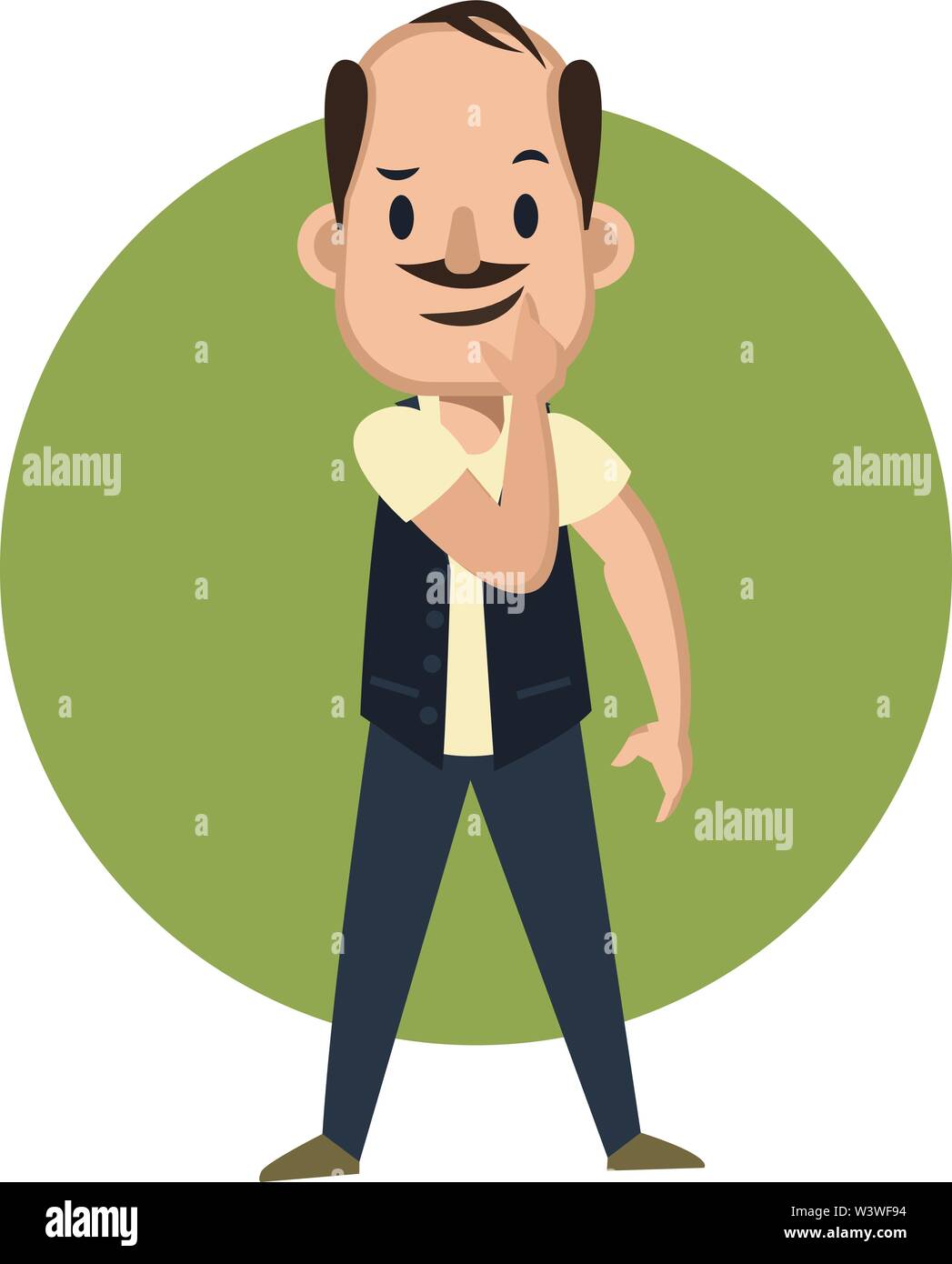 Curious man, illustration, vector on white background Stock Vector ...