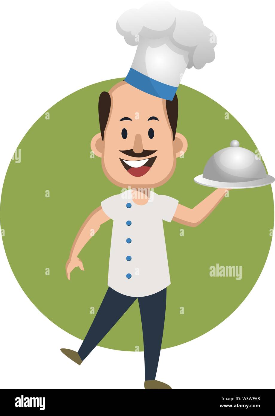 Man cooking meal, illustration, vector on white background Stock Vector ...