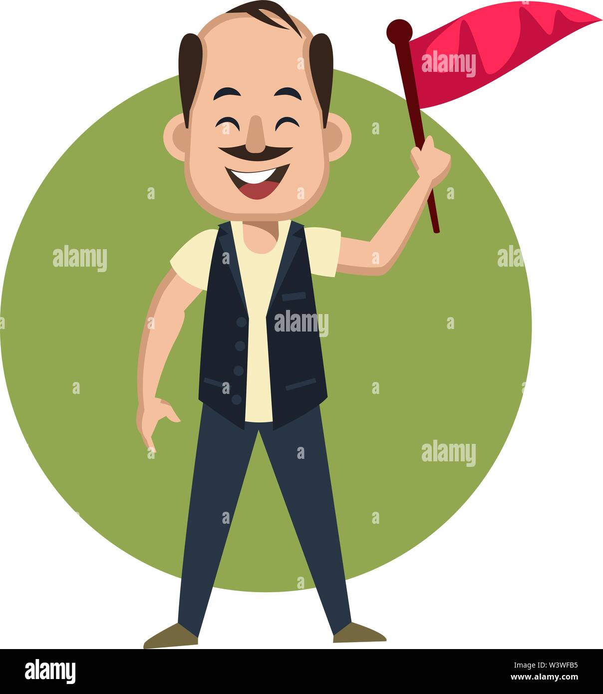 Young man flag on Stock Vector Images - Alamy