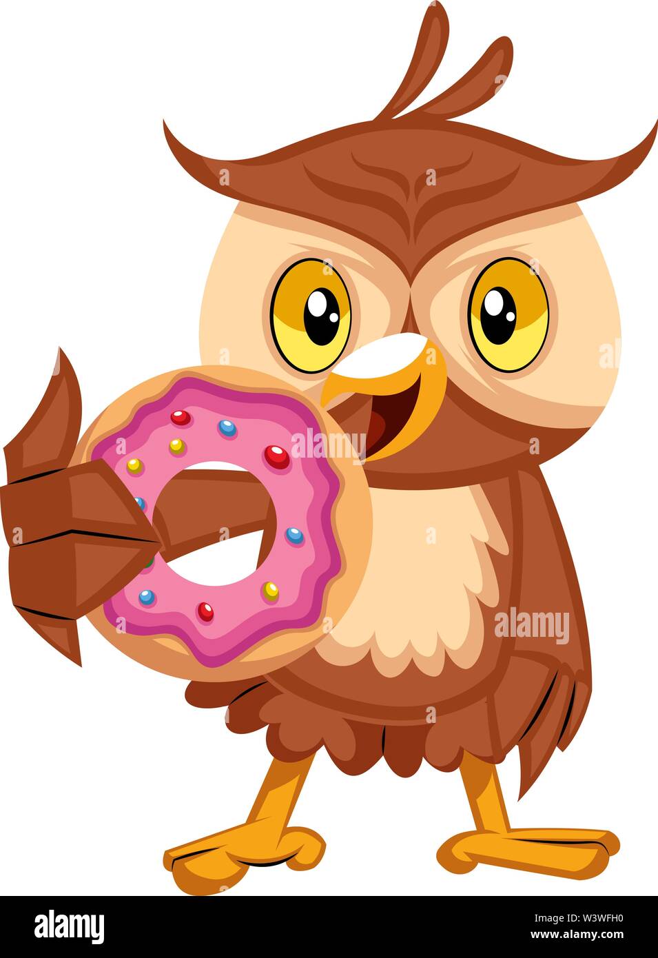 Cartoon Owl Eating