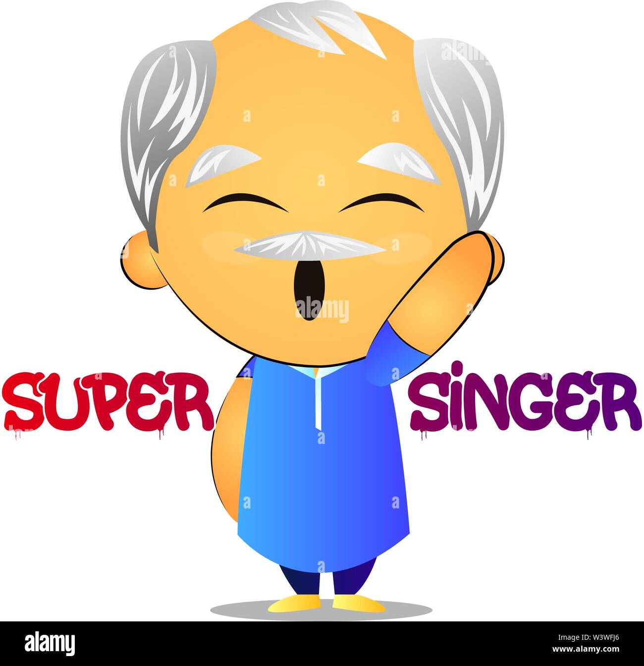 Young man standing microphone Stock Vector Images - Alamy