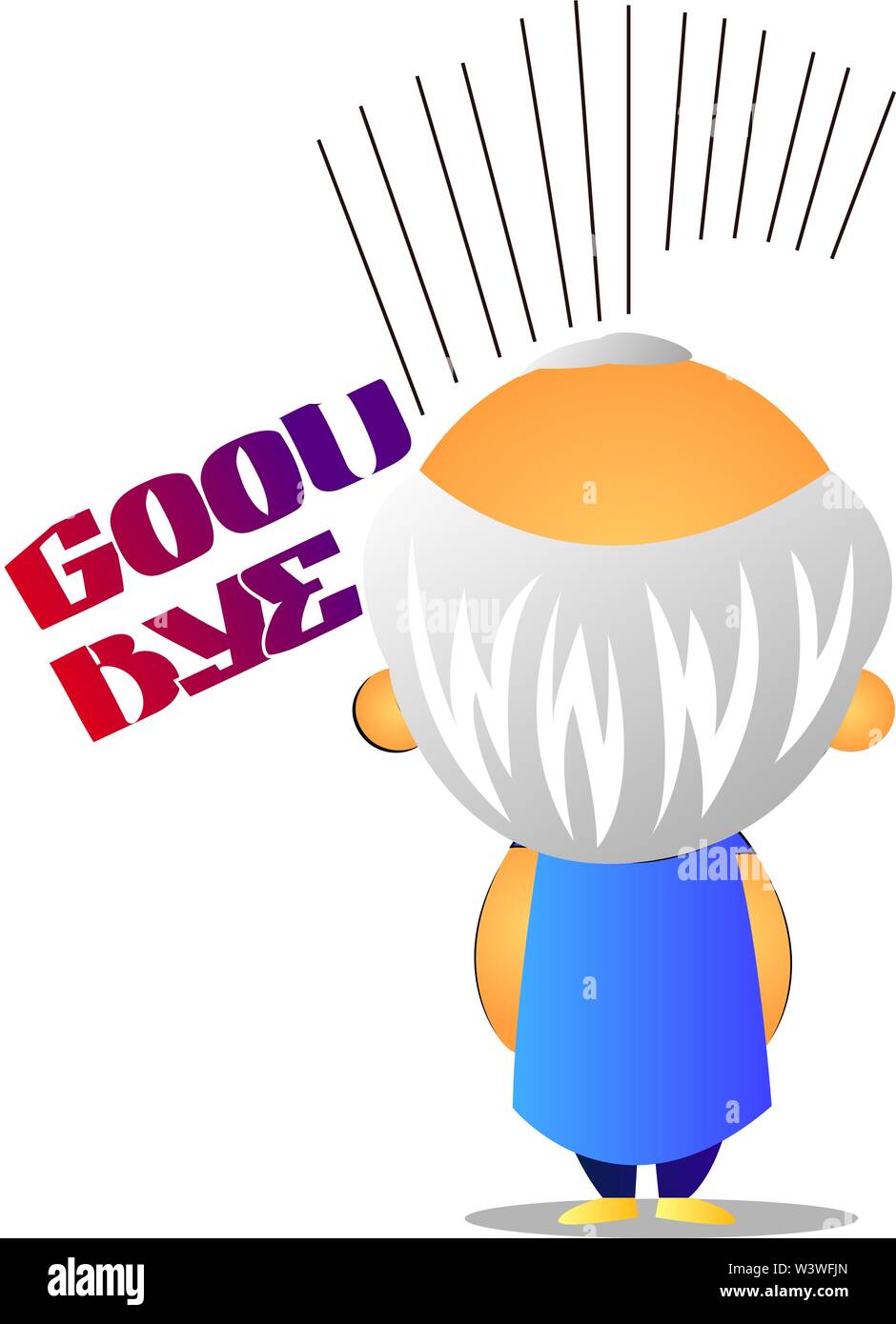 Old man leaving, illustration, vector on white background Stock Vector ...