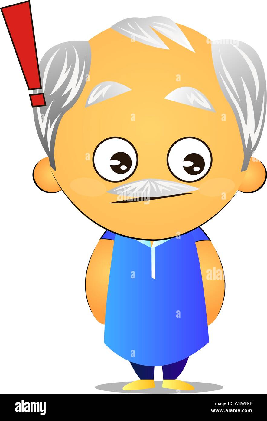 Old man on alert, illustration, vector on white background Stock Vector ...