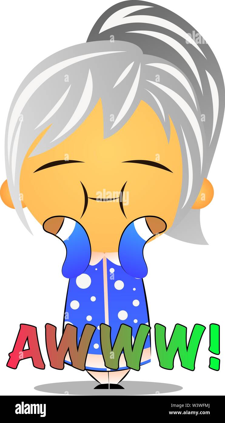 Grandma feeling cute, illustration, vector on white background Stock ...