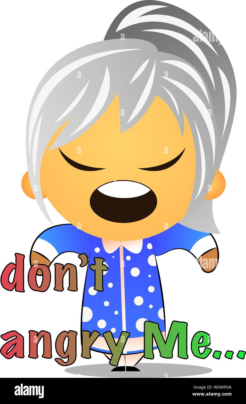 Grandma is angry, illustration, vector on white background Stock Vector ...